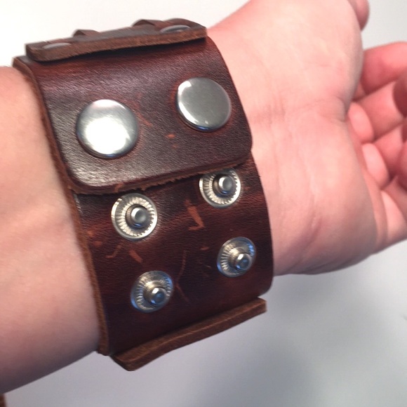 Jewelry | Leather Snap On Hand Weaved Cuff Adjust Length New | Poshmark